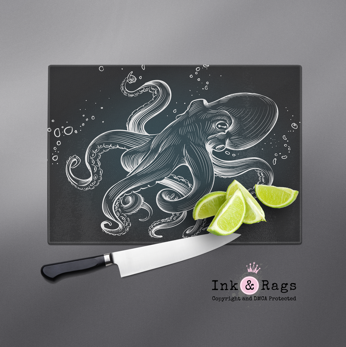 Octo Bubbles Octopus Cutting Boards – Ink and Rags
