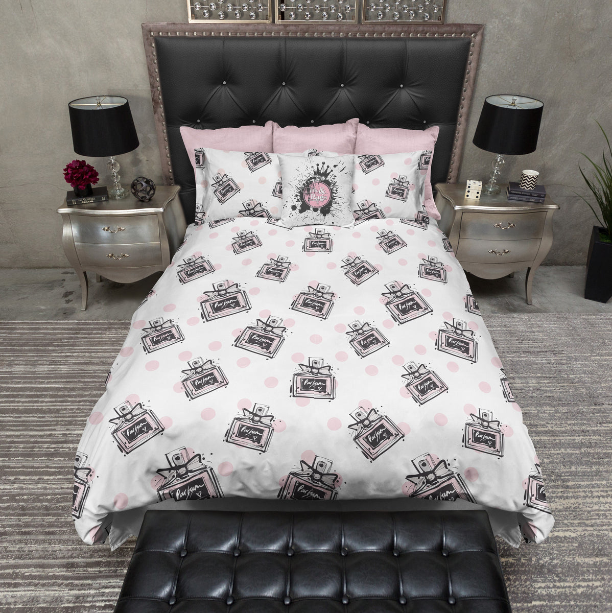 Fashion Pink Dot and Perfume Bedding Collection – Ink and Rags