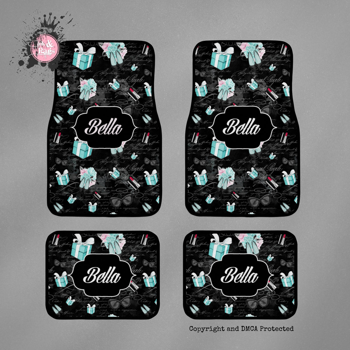 Little Blue Box Fashion Personalized Car Mats – Ink and Rags