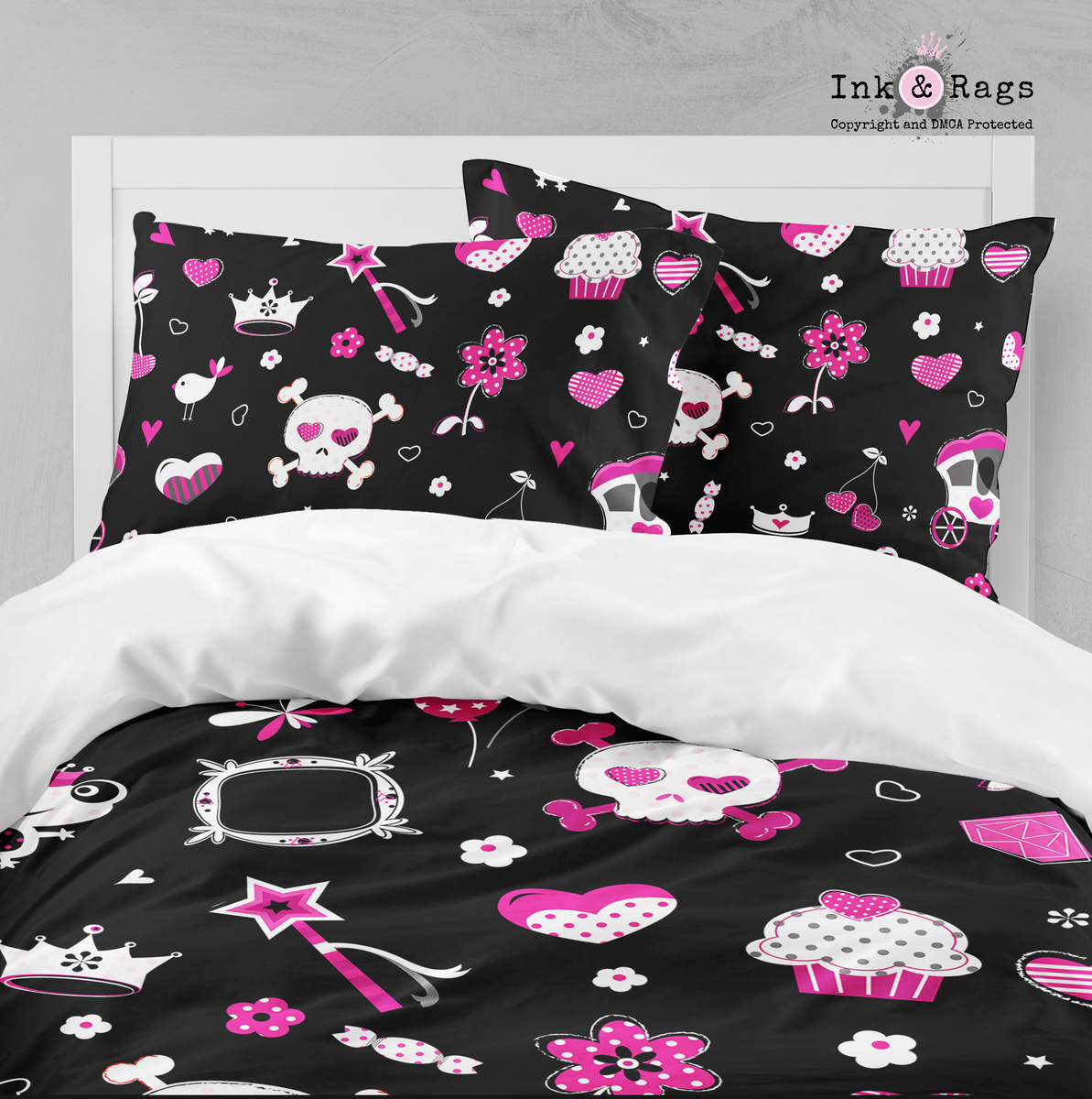 Punk Princess Black Skull Bedding Collection – Ink and Rags